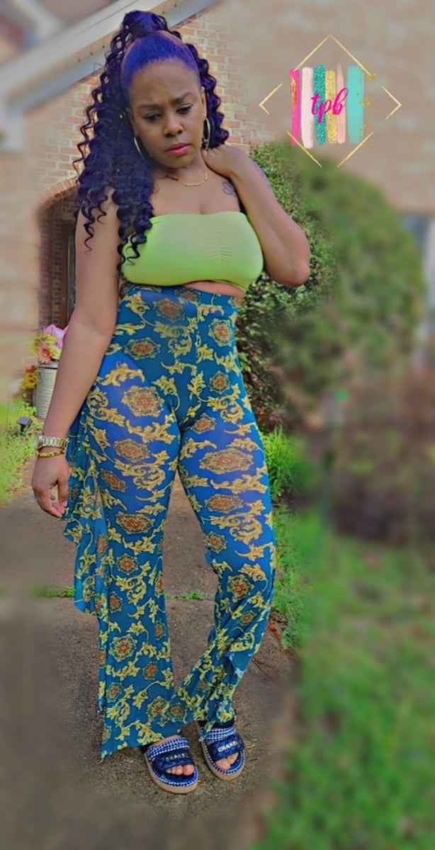 Accordingly... Sheer Side Ruffled Pants – ThePinkBoutique